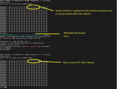 SOLVED Unable To Change The Serial Numbers Of The Board Via JLink
