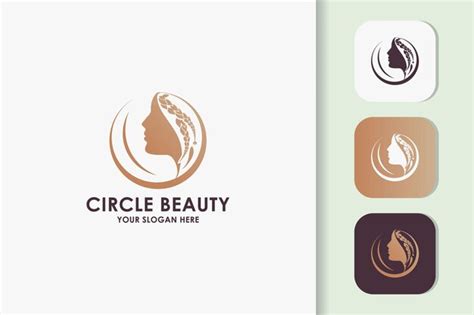 Premium Vector Face Woman Beauty With Circular Leaf Concept
