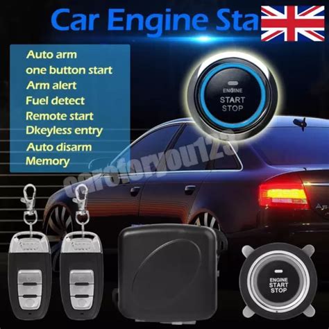 CAR KEYLESS ENTRY Start Alarm System Push Button Remote Starter Stop New PicClick UK