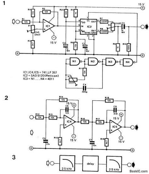 analog delay lineecho and reverb basic circuit circuit diagram