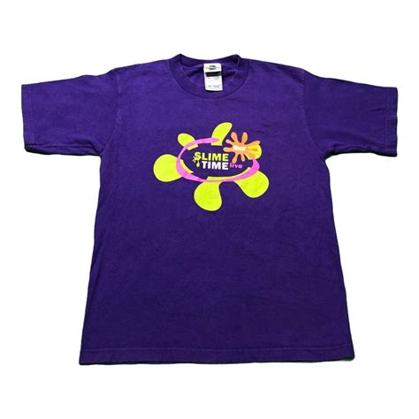 Vintage Nickelodeon Slime Time Live Purple T Shirt Depop