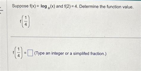 solved suppose f x loga x and f 2 4 determine the