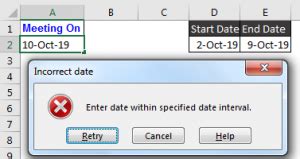 Restrict Dates Using Data Validation