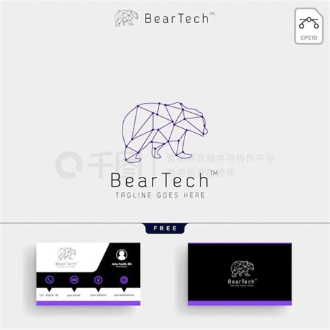 标志商务名片熊科技几何标志模板和名片矢量图免费下载ai格式626像素编号66928688 千图网