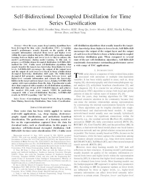 Self Bidirectional Decoupled Distillation For Time Series Classification