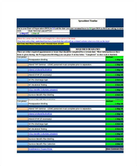 Excel Timeline Template 6 Free Excel Documents Download