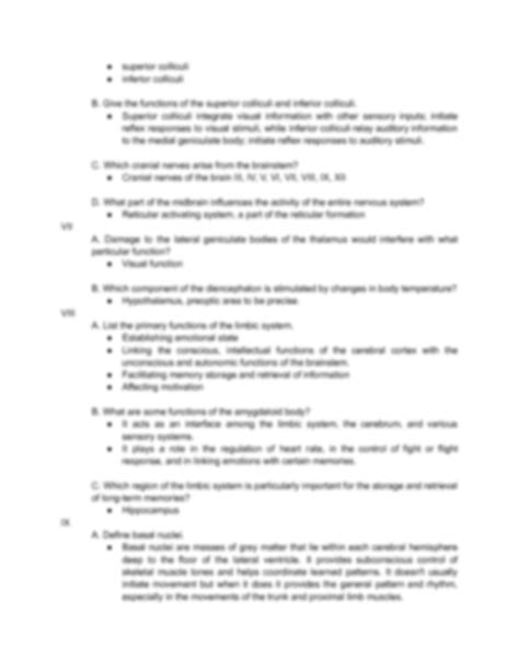 SOLUTION Basic Human Anatomy Module 7 Nervous System Re Brain And Cranial Nerves Studypool