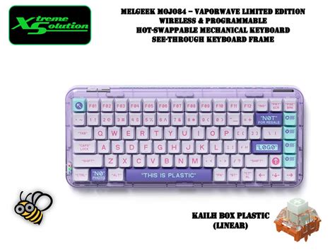 Melgeek Mojo 84 Vaporwave Limited Edition Wireless See Through Keybo