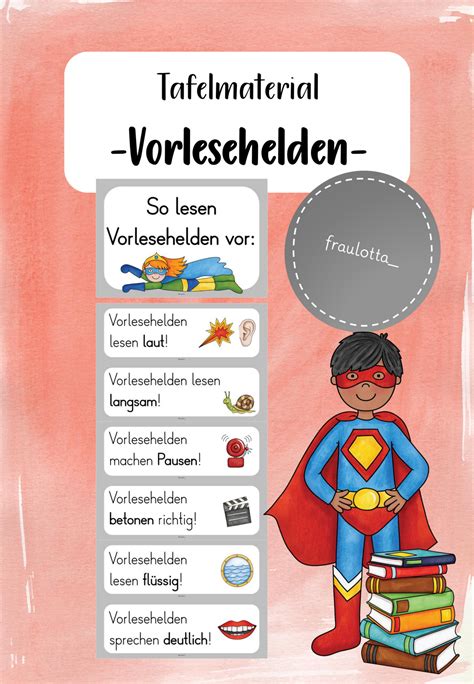 Tafelmaterial Vorlesehelden Kriterien Für Gelungenes Vorlesen Unterrichtsmaterial Im Fach