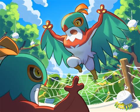 Hawlucha Tarountula And Spidops Pokemon Drawn By Sumika Inagaki Danbooru