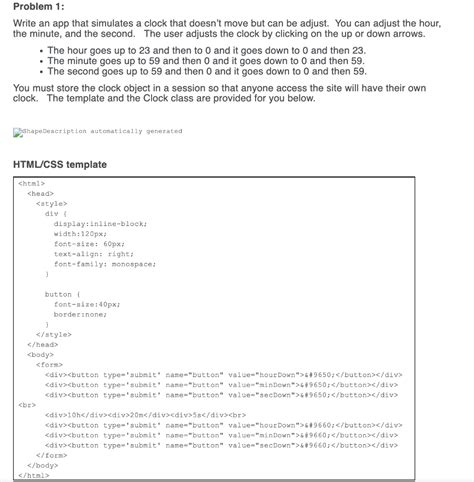 Solved Problem 1 Write An App That Simulates A Clock That Chegg Com
