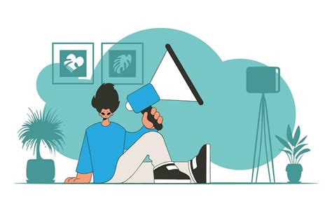 Vector Illustration Of A Human Resources Specialist A Young Guy Sits