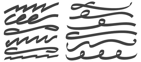 Curly Strokes Swoosh Underlines With Calligraphic Hand Drawn Strokes Decorative Highlight
