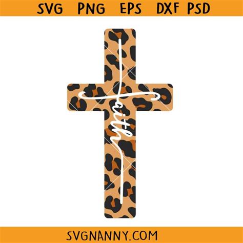 Leopard Print Faith Cross SVG Christian Cross Leopard Svg Leopard Print Cross SVG