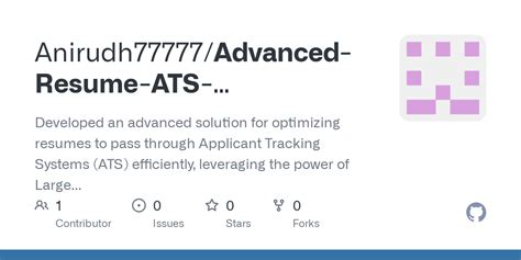 GitHub Anirudh77777 Advanced Resume ATS Optimization Using LLMs And