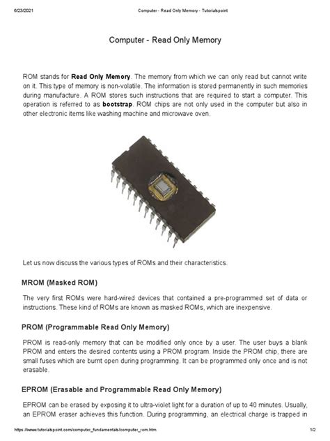 Computer Read Only Memory Pdf Read Only Memory Computer Memory