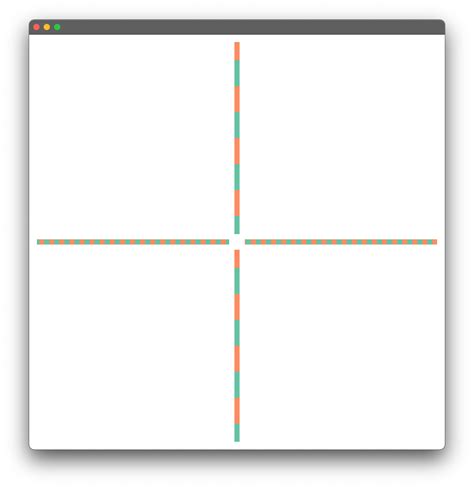 java how to create a cross with segments of different colors with adaptable size in javafx