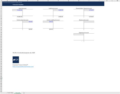 T Accounts Excel Template