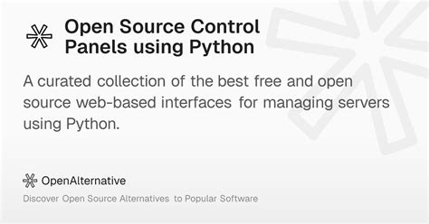 Open Source Control Panels Using Python Openalternative