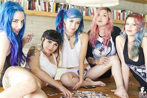 Wallpaper Women Model Blue Hair Brunette Fay Suicide Latinas