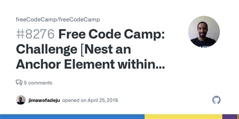 Free Code Camp Challenge Nest An Anchor Element Within A Paragraph Issue