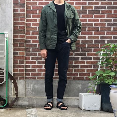 남자 데일리룩 70 유니클로 셀비지진과 스파오 남자 샌들 코디 네이버 블로그