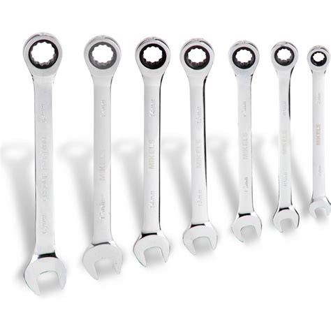 Set De Llaves Combinadas Con Matraca 7 Pzas