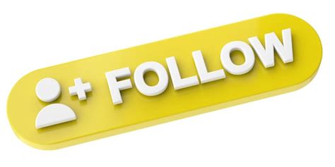 Premium Photo 3d Follow Button 3d Illustration