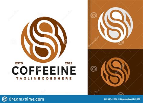 带咖啡创意徽标的字母设计品牌标识标识矢量图现代徽标设计矢量图模板 向量例证 插画 包括有 å‡ èºåˆ† 254941030