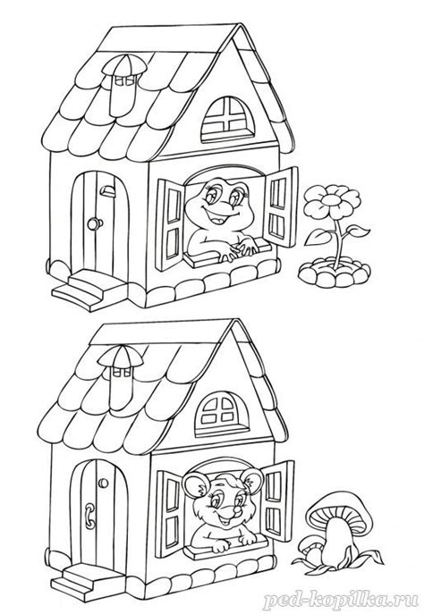 Задание на развитие внимания у детей 5 6 лет Найди различия на этих