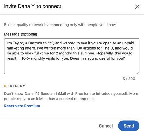 Internship Cold Email Template