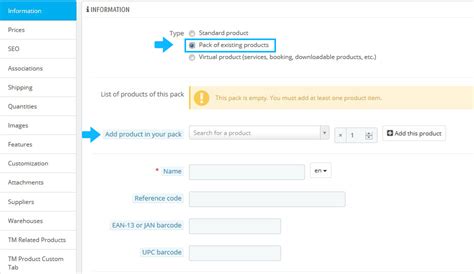 Prestashop 16x How To Create And Manage Pack Products Zemez Support