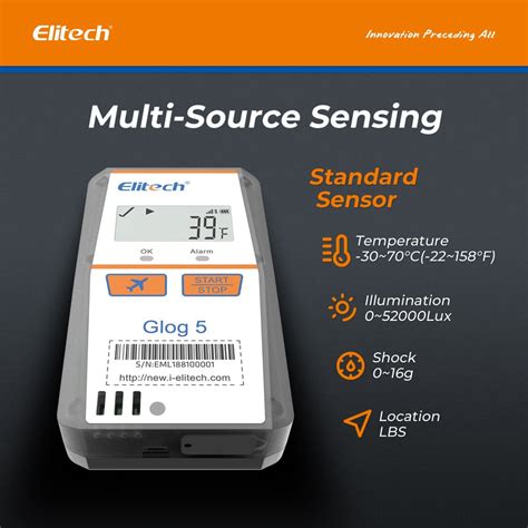 Elitech Iot Temperature Humidity Data Logger 4g Single Use Shadow Dat