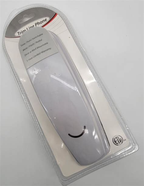 Intertek Corded White Trim Line Push Button Telephone Model Atc 161 New