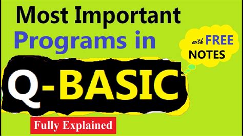 Qbasic Important Questions And Answers Youtube