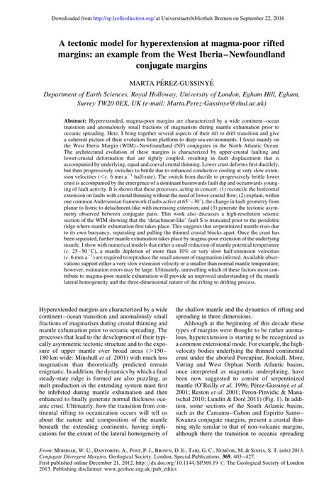 Pdf Lithospheric Extension From Rifting To Continental Breakup At Magma Poor Margins Rheology