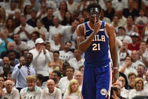 76ers Vs Heat Game 3 Joel Embiids Mask Came Off Sixers Still Won