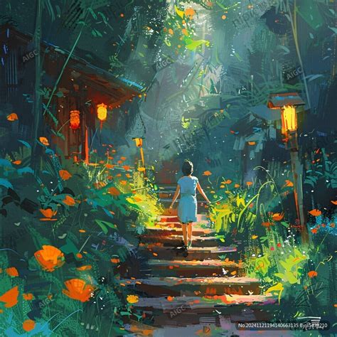Ai创作图治愈系插画插图 氛围感插画 治愈系儿插 治愈系插画 治愈系唯美插画 唯美风插画 梦幻儿童插画超治愈 春之风影治愈系小插画 唯美意境