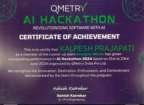 Kalpesh Prajapati On Linkedin Aihackathon24 Teamwork Innovation Gratitude