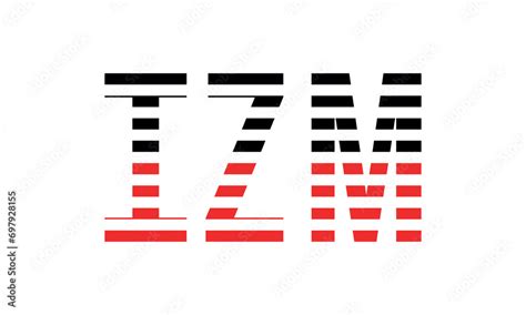 Izm Three Initial Letter Iconic Line Negative Space Minimal Logo Design