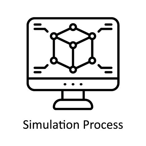 Simulation Process Vector Outline Icon Design Illustration Smart