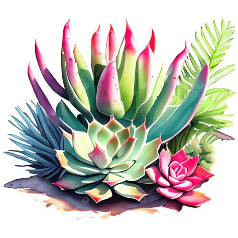 Red Green Succulents Succulents Tropical Succulents Watercolor
