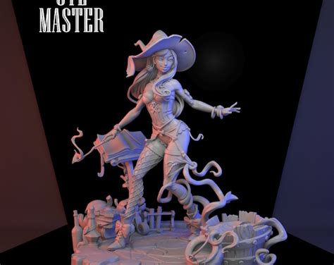 Woman Witch 3d Print Stl File For 3d Printing Instant Download Drive