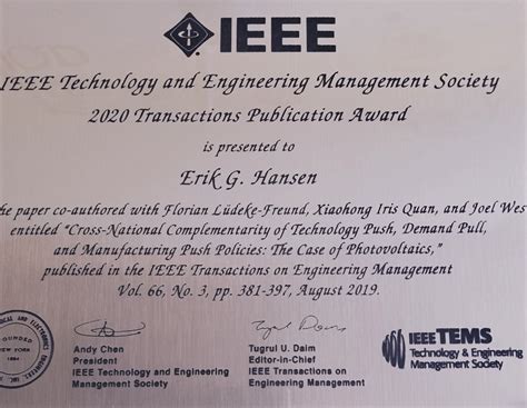Best Paper: IEEE 2020 Transaction Publication Award | Institute for ...