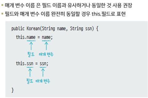 java 클래스 선언 생성자 ming