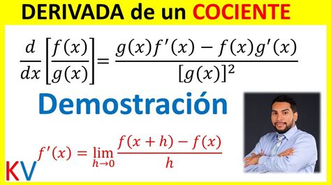 Demostración de la DERIVADA de un COCIENTE Regla del Cociente