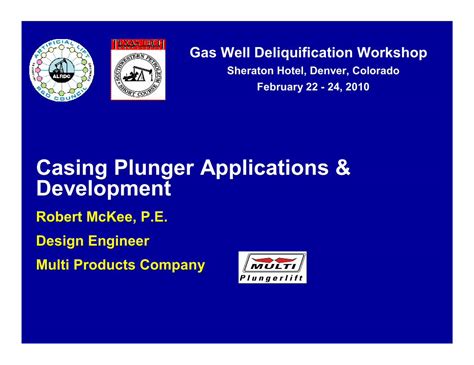 Pdf Casing Plunger Applications And Development