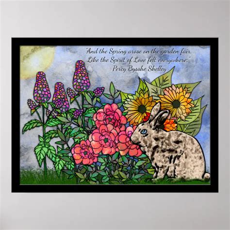 Rabbit Amid Spring Flowers Percy Blysse Shelley Poster Zazzle