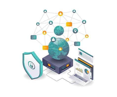 Premium Vector Global Computer Server Network Security Analysis