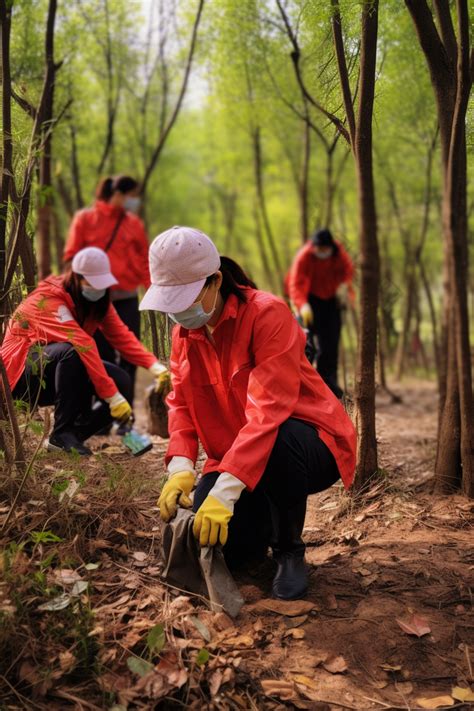 捡垃圾公益活动志愿者塑料袋图片 包图网